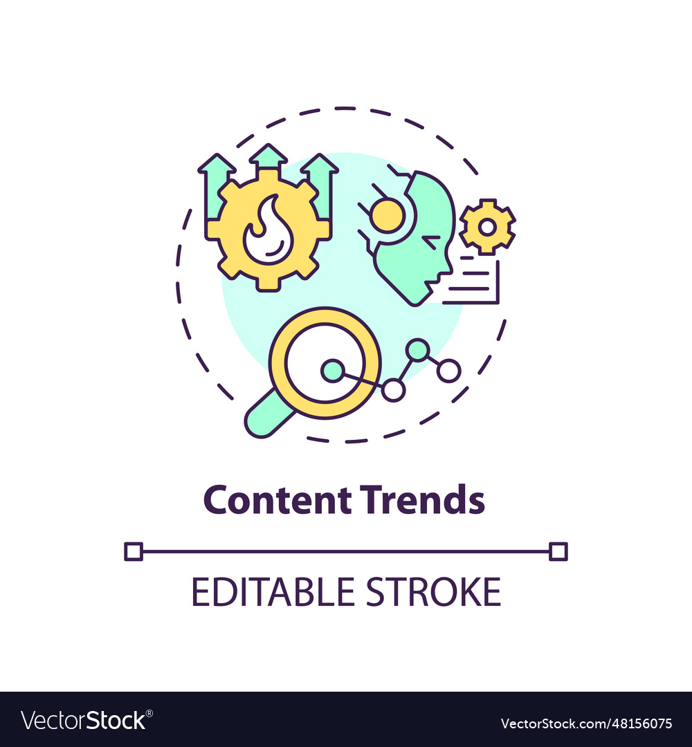 2d customizable content trends line icon concept Vector Image 2d customizable content trends line icon concept Vector Image
