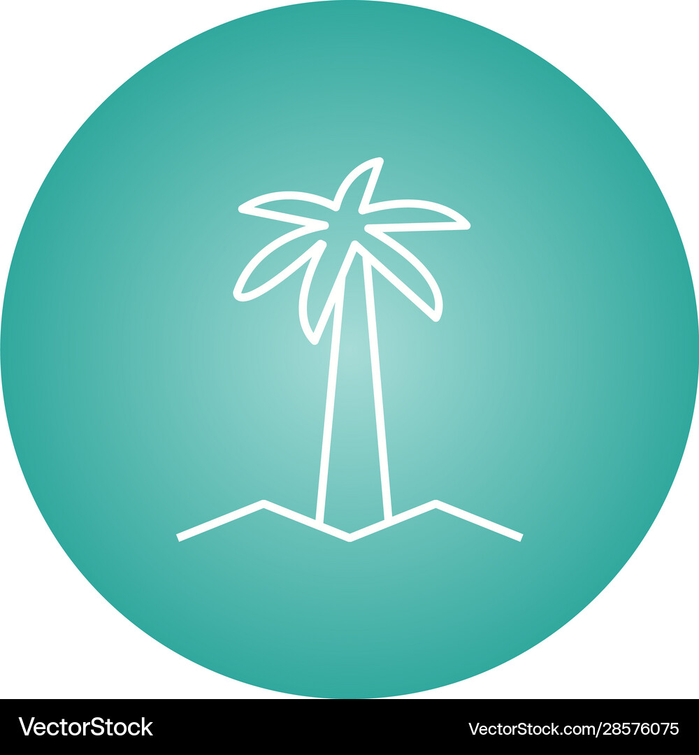 Beautiful coconut tree line icon Royalty Free Vector Image