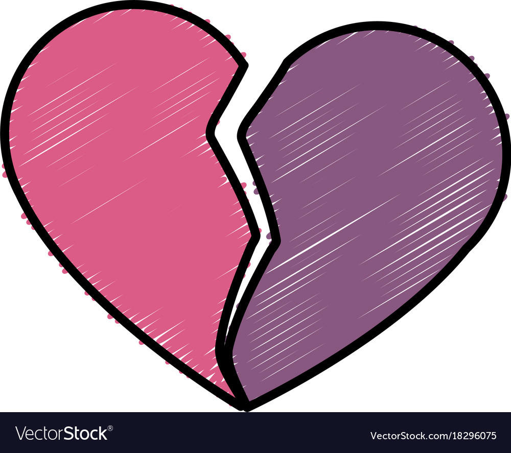 Broken heart symbol Royalty Free Vector Image - VectorStock