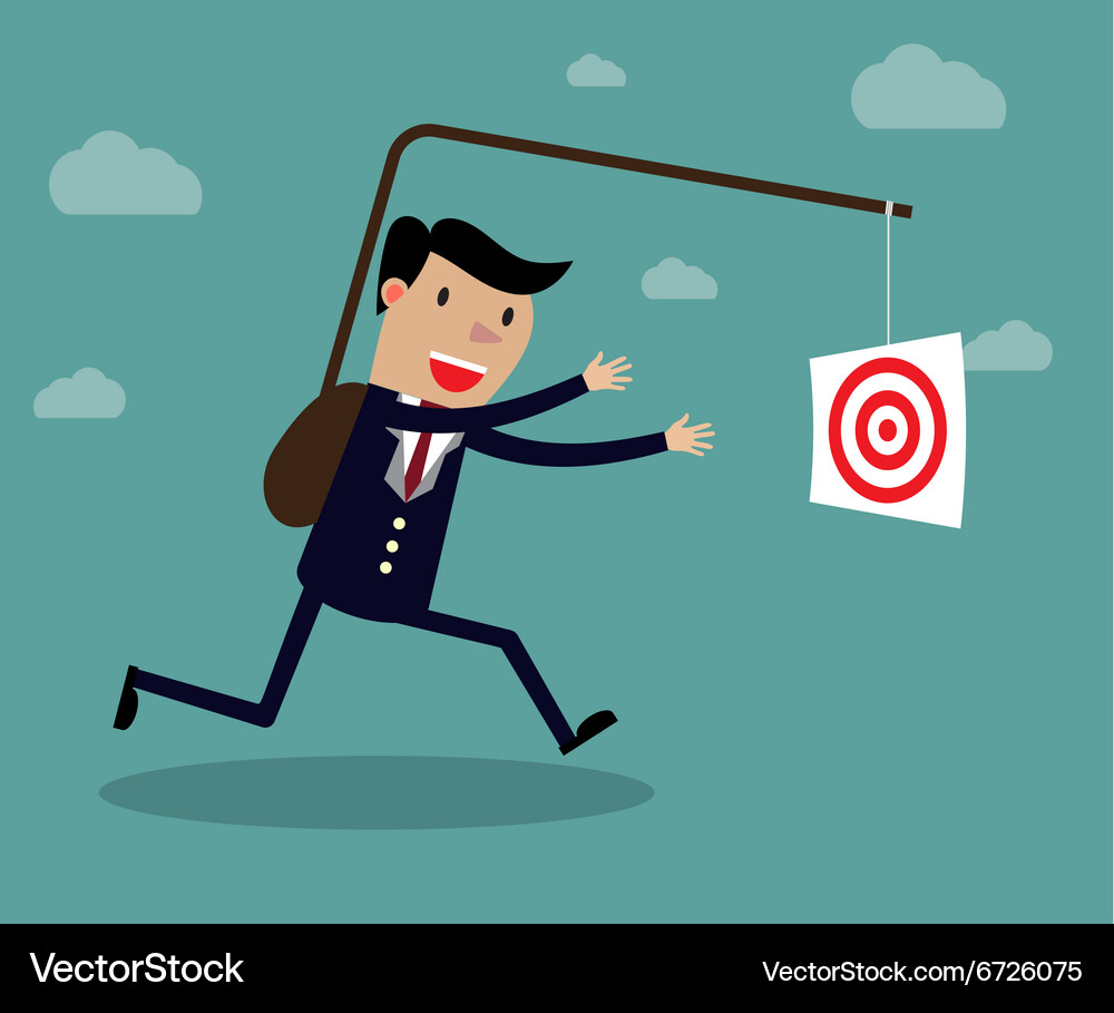 Businessman chasing his target Motivation concept Vector Image