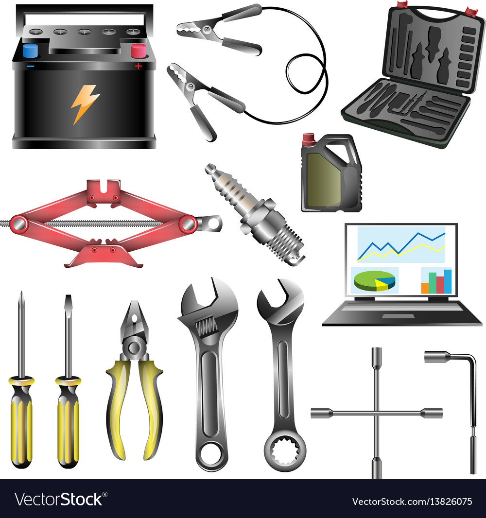 Car service tool car Royalty Free Vector Image