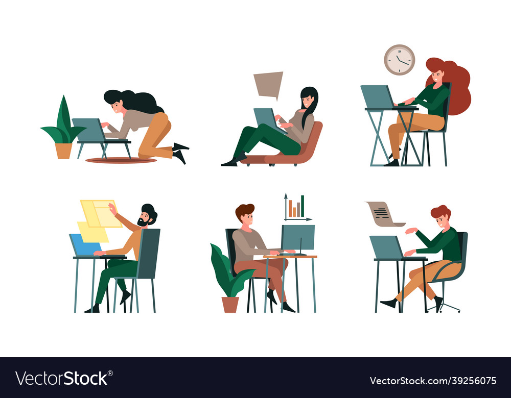 Computer programmers digital workers designers Vector Image Computer programmers digital workers designers Vector Image