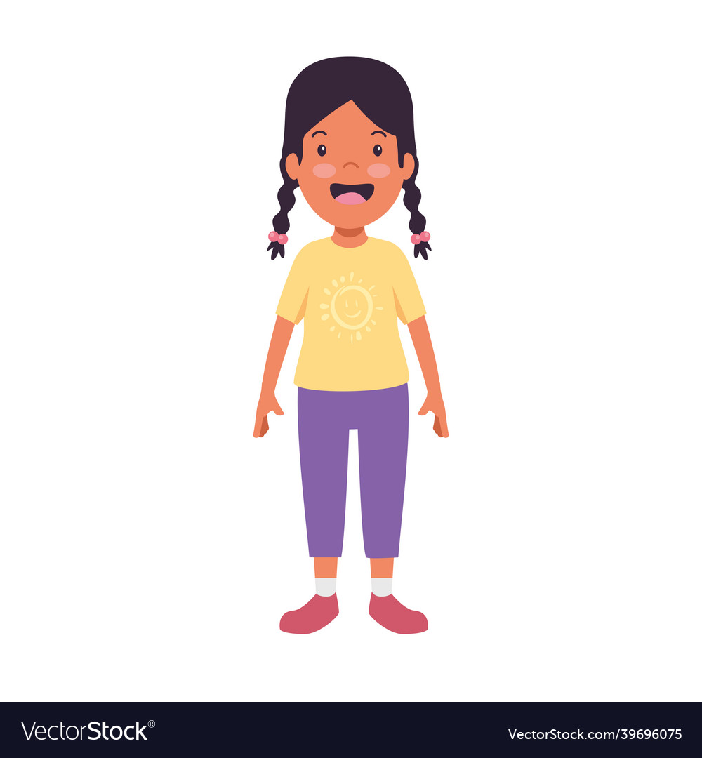 Cute Girl Smiling Royalty Free Vector Image Vectorstock