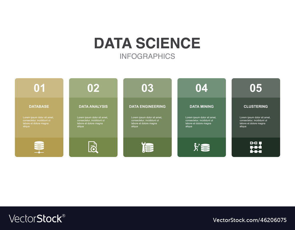 Database data analysis data engineering data Vector Image