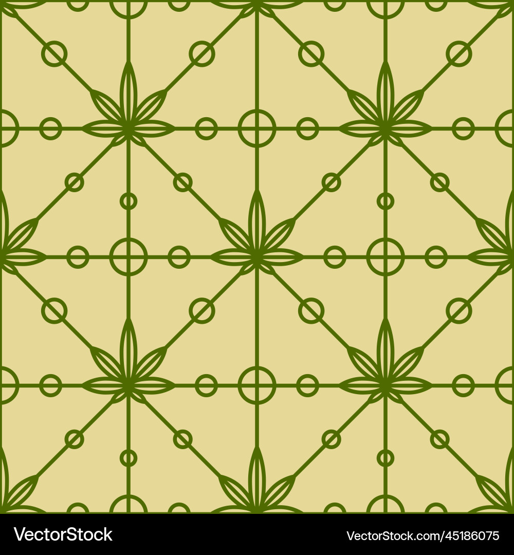 Green cannabis leaves seamless pattern Royalty Free Vector