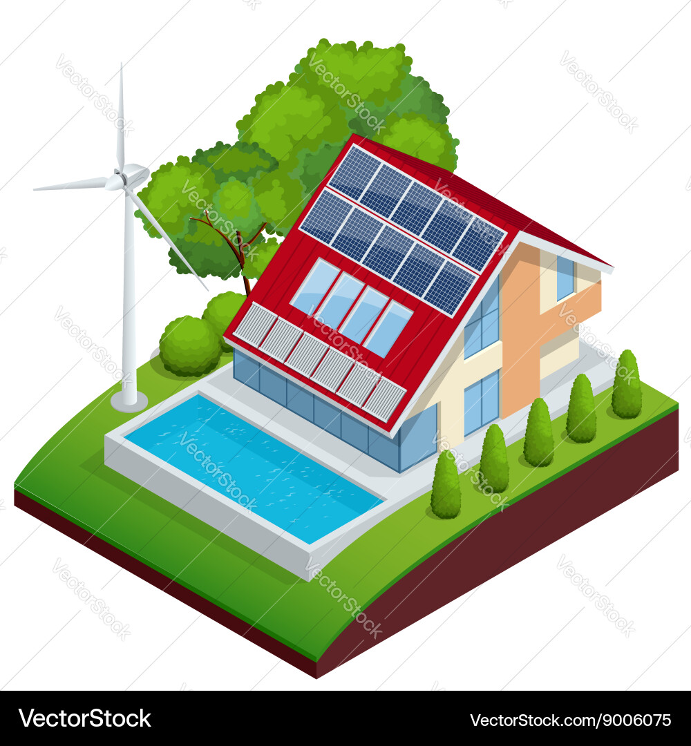 Green house concept isometric Royalty Free Vector Image
