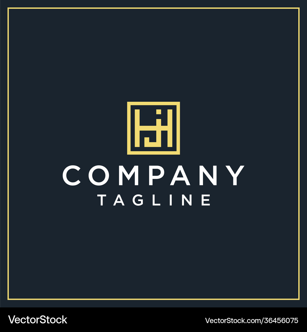Hj or jh square logo Royalty Free Vector Image