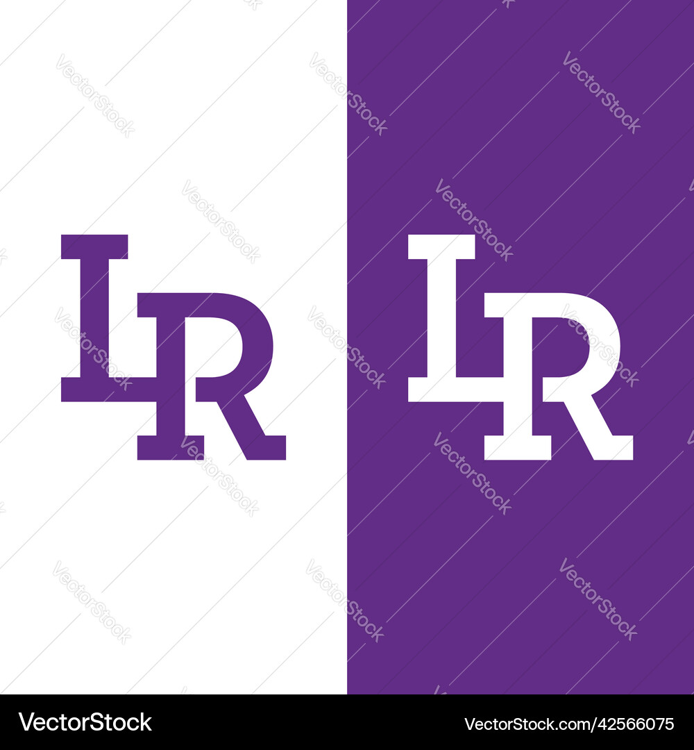 L r lr rl letter monogram initial logo design Vector Image