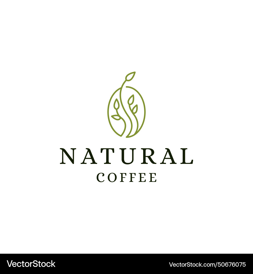 Natural coffee logo design Royalty Free Vector Image