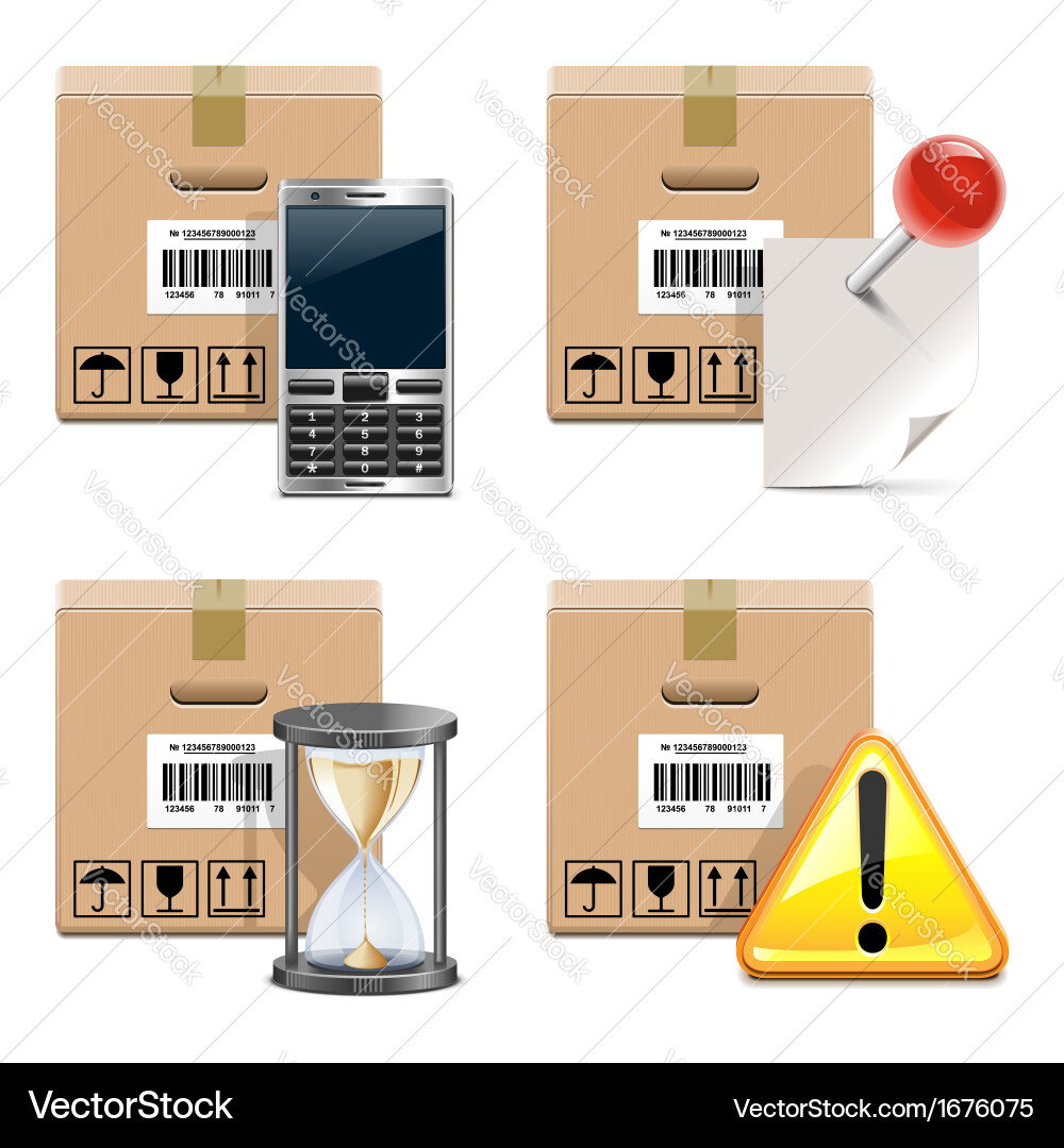 Shipment icons set 14 Royalty Free Vector Image