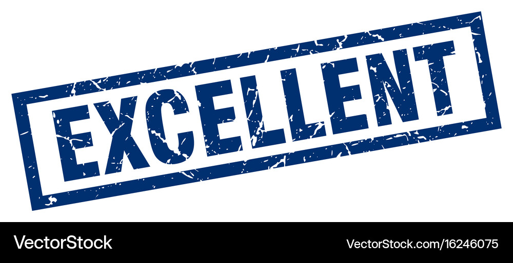 Square grunge blue excellent stamp Royalty Free Vector Image