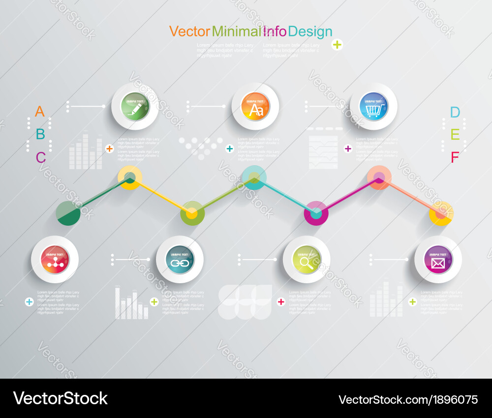 Time Line design template with diagram set Vector Image