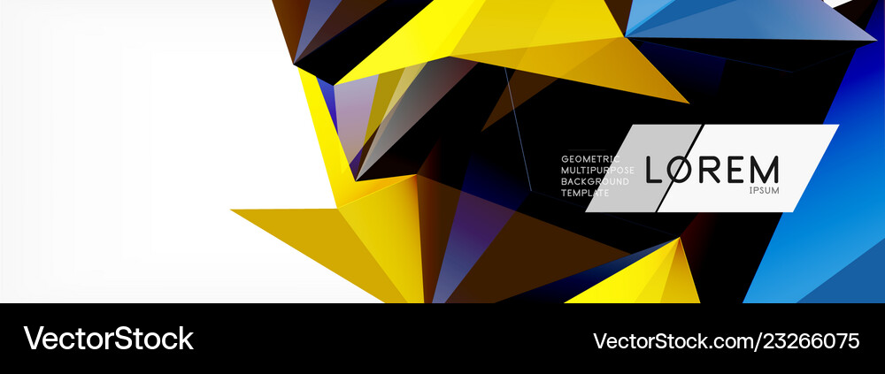 Triangle 3d polygonal art style future geometric Vector Image