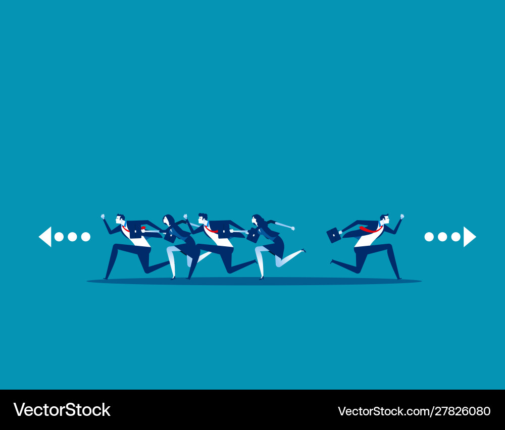 Business people running and direction Royalty Free Vector