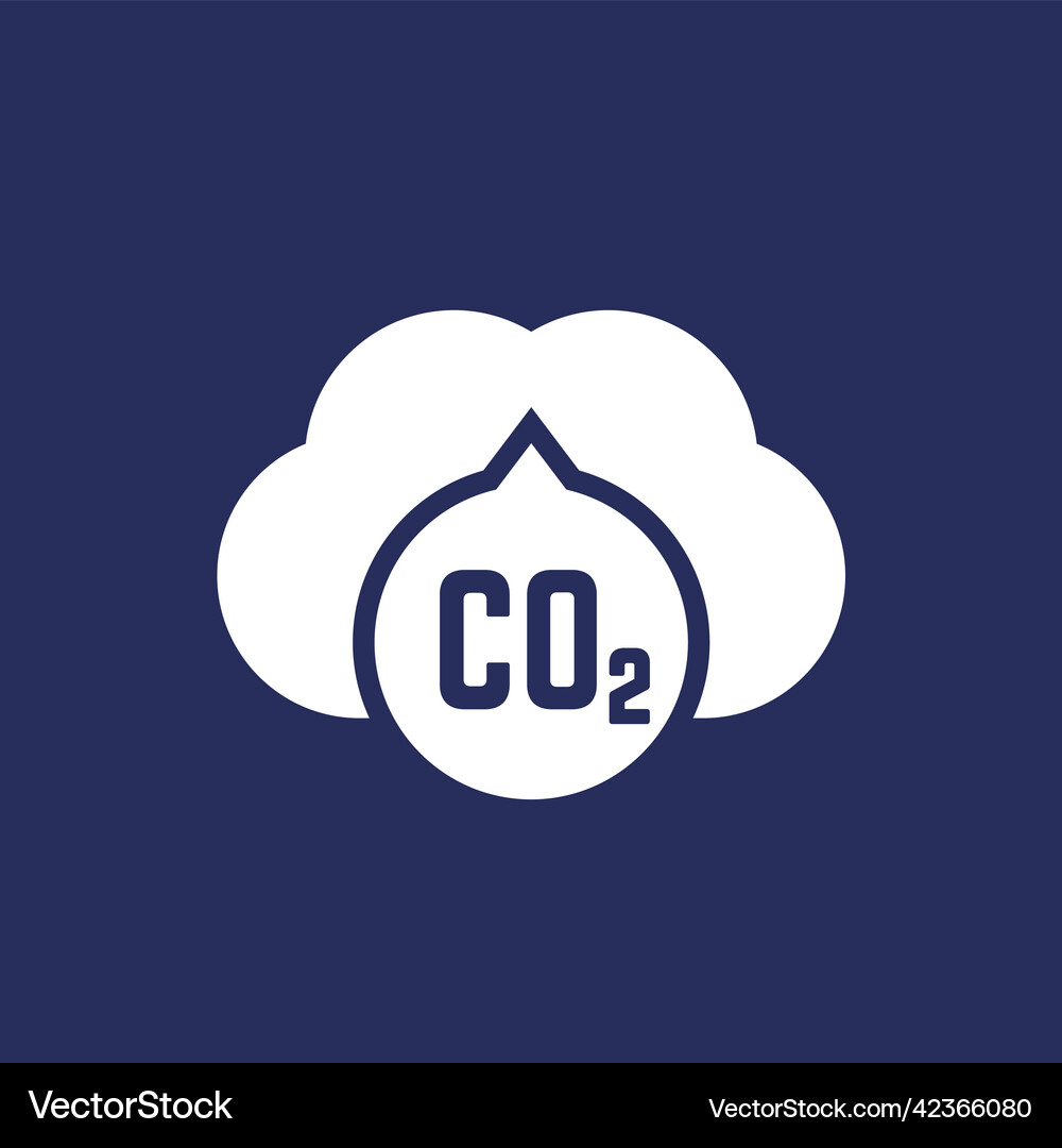 Co2 gas carbon emissions icon Royalty Free Vector Image