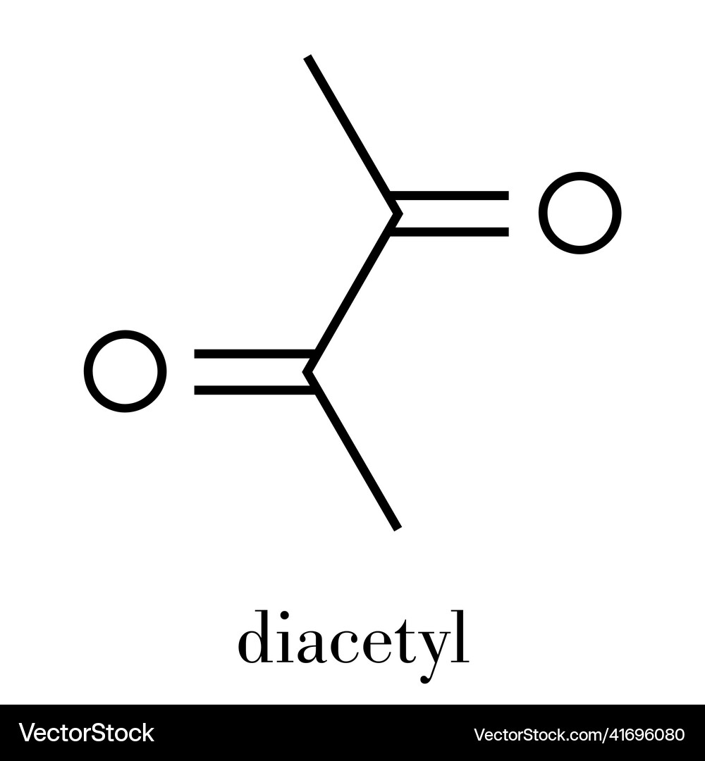 Diacetyl butanedione molecule responsible Vector Image