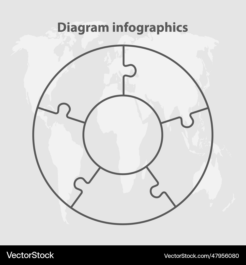 Diagram infographic for 5 steps circle puzzle Vector Image