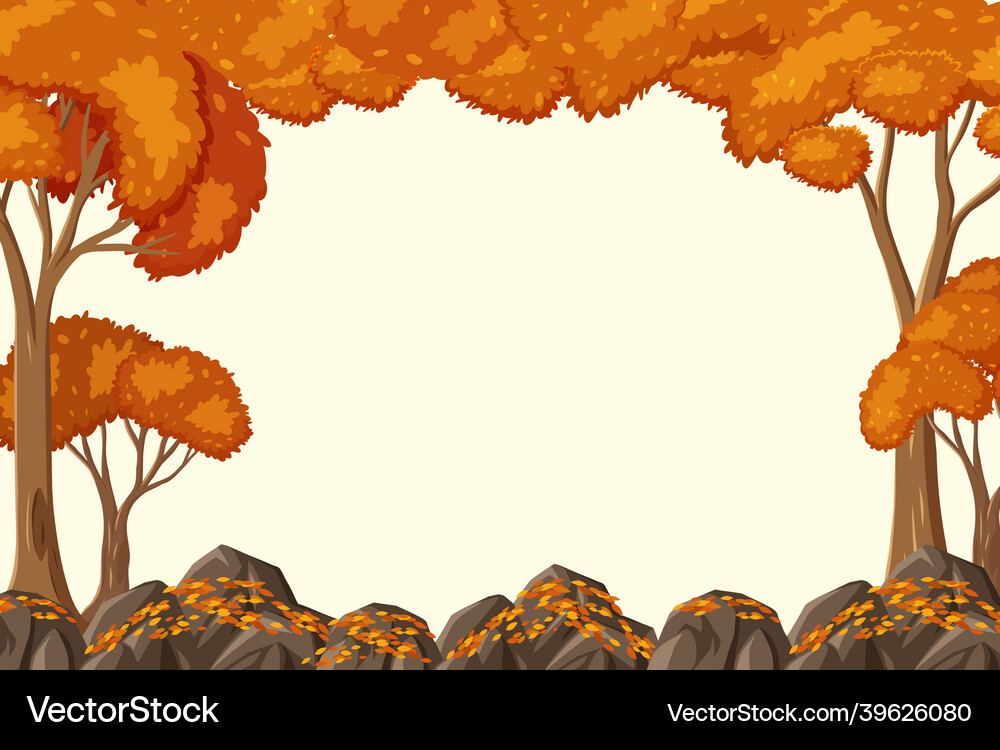 Empty background with many tree in autumn season Vector Image