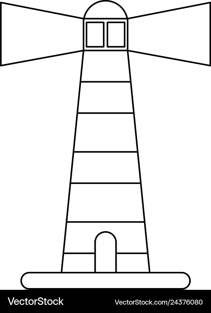 Houselight building symbol isolated in black Vector Image
