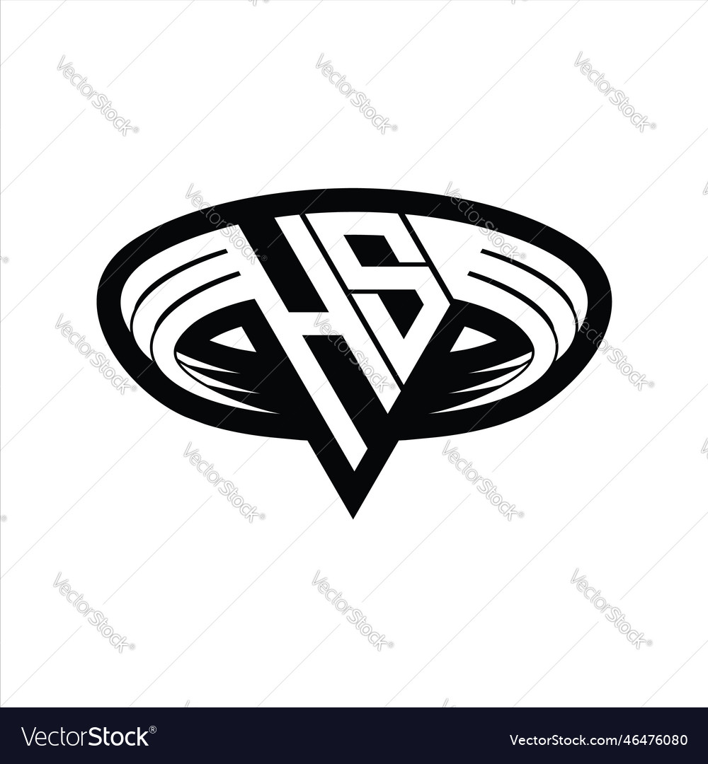 Hs logo monogram with triangle shape slice Vector Image