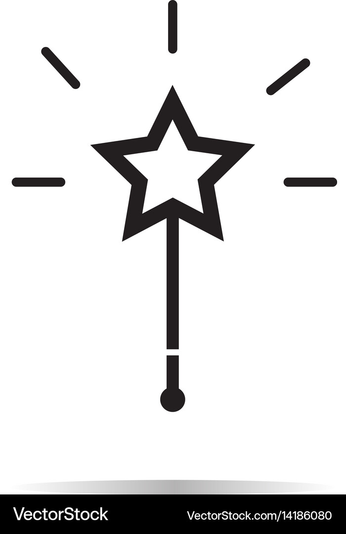Magic wand icon on white background wand Vector Image