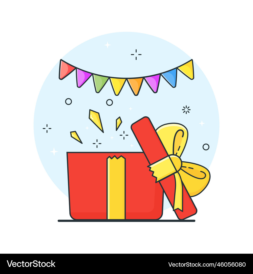Opened gift box surprise concept on a white Vector Image