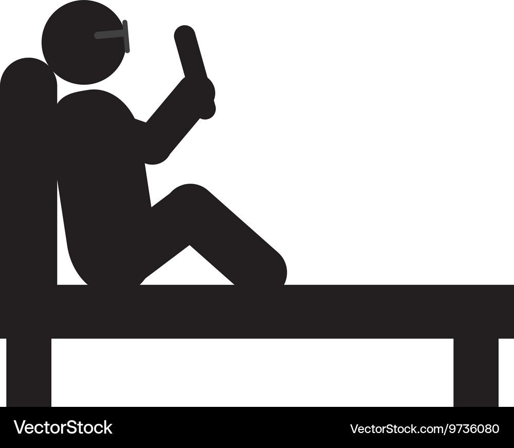 Person sitting down pictogram icon Royalty Free Vector Image