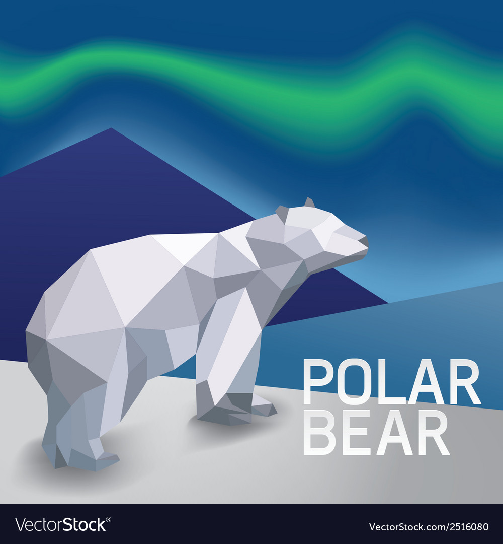 Polar bear stylized triangle Royalty Free Vector Image