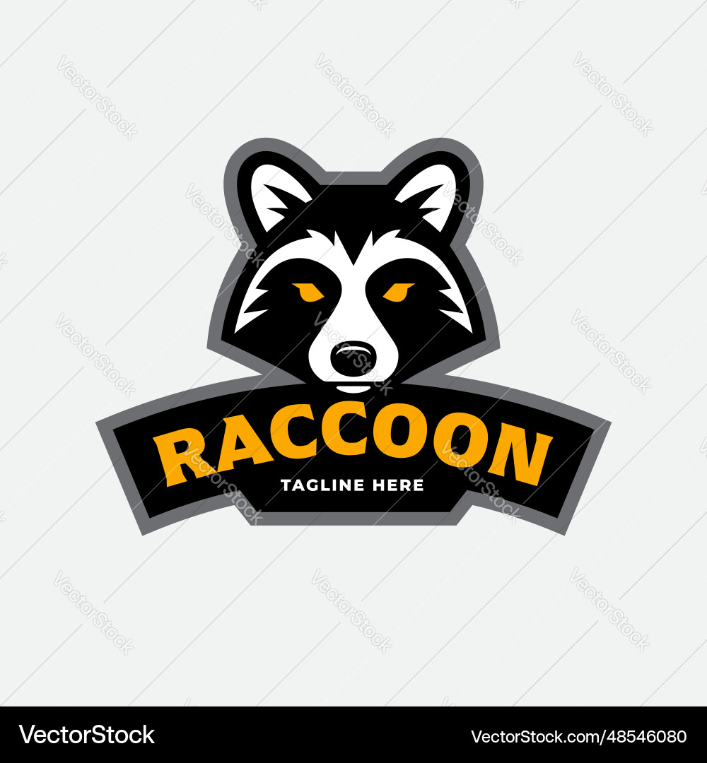 Raccoon head mascot design Royalty Free Vector Image