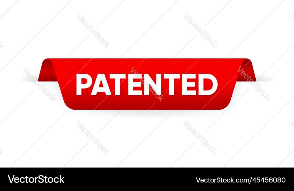 Red patented label on a white background patent Vector Image