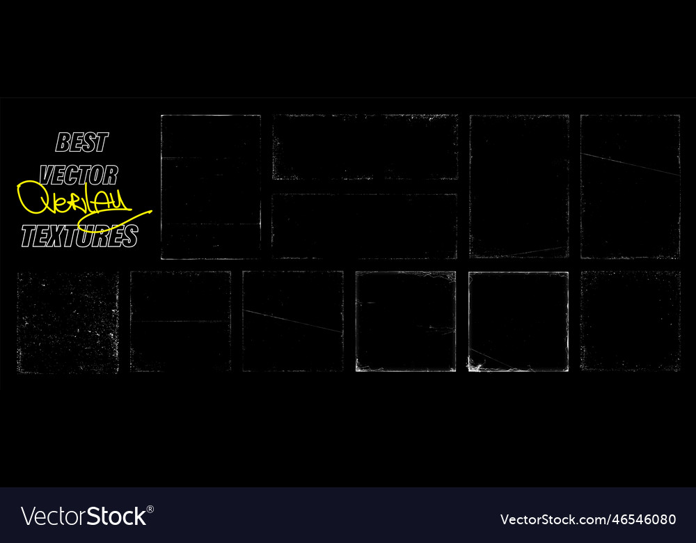 Square rectangular overlay textures stamps set Vector Image