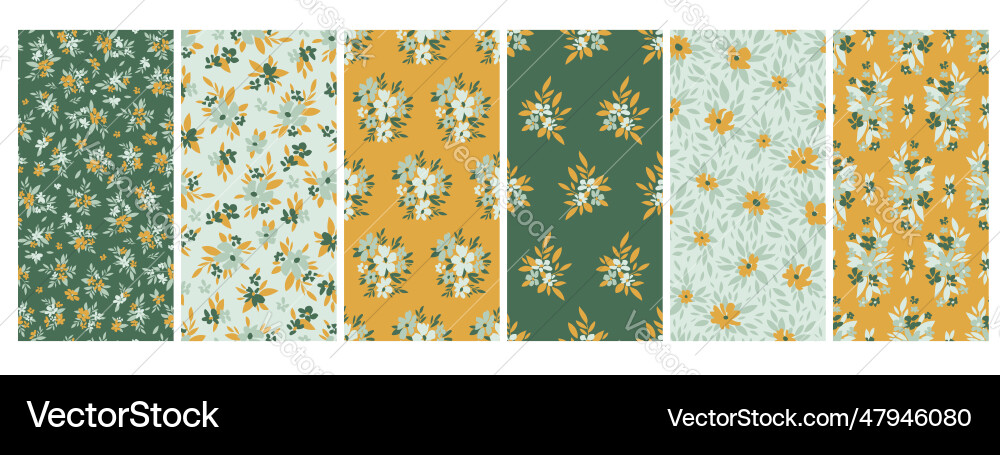 Trendy floral background with elegant small Vector Image