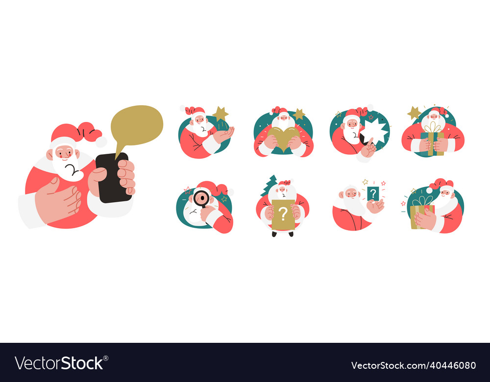 Web santa - icons set for corporative website Vector Image