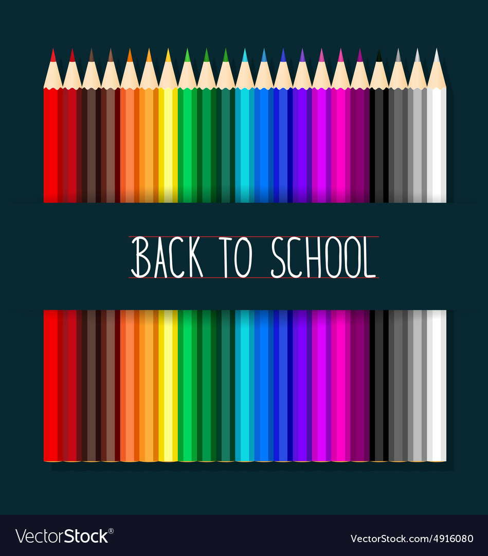 Welcome back to school with colour pencils Vector Image