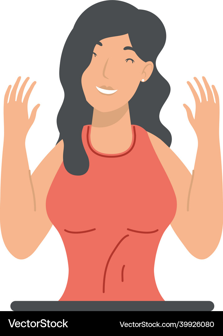 Young happy woman Royalty Free Vector Image - VectorStock