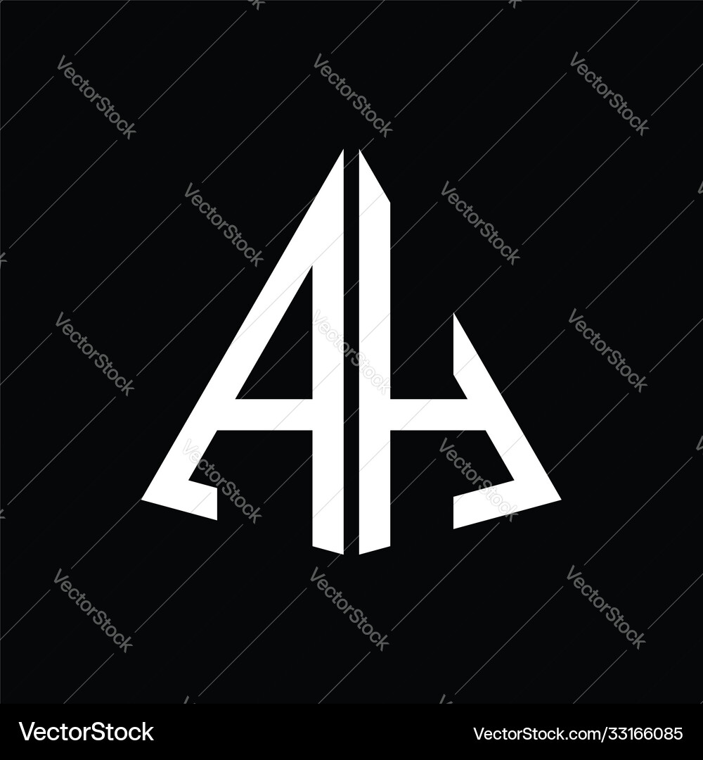 A h white triangle initials with black Royalty Free Vector