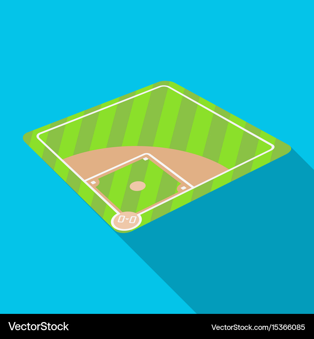 Baseball court single icon in flat style Vector Image