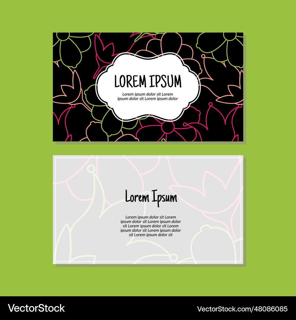 Business card template floral seamless pattern Vector Image