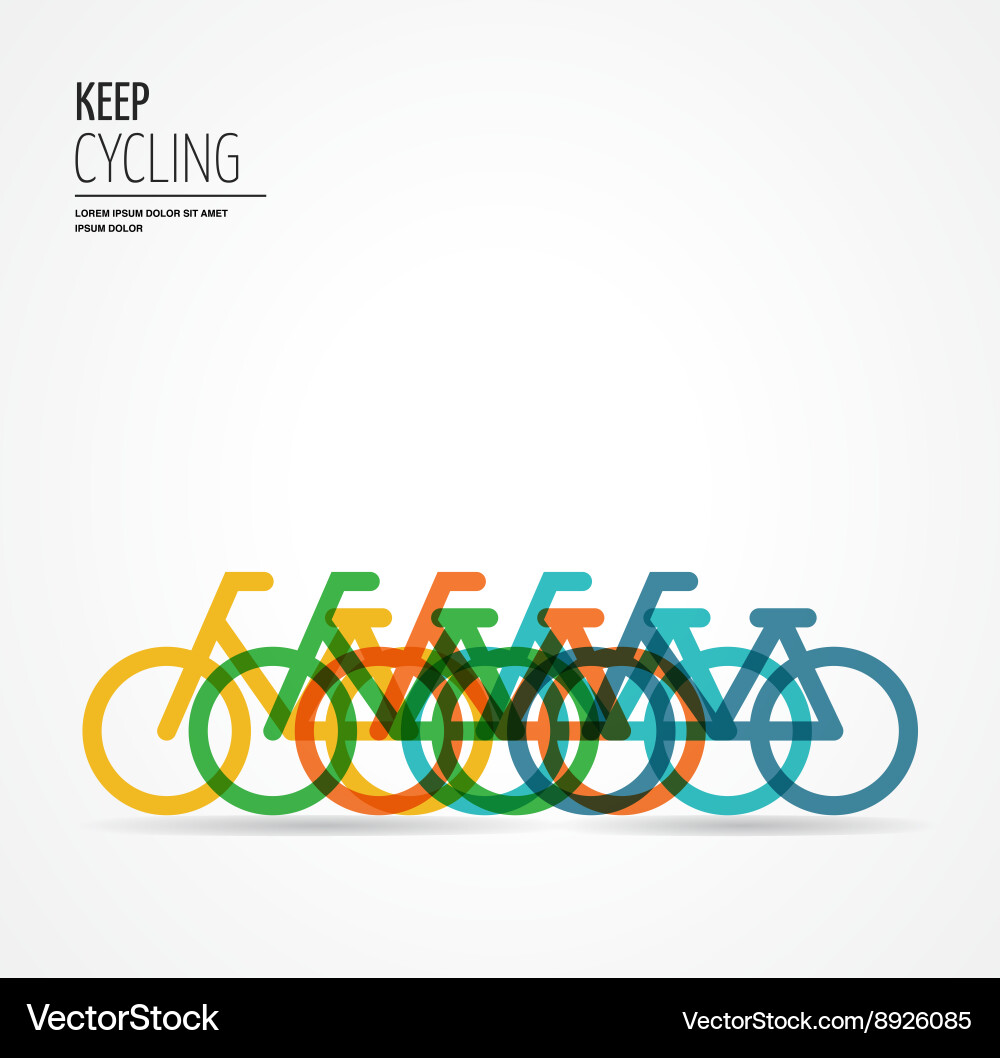 Colorful bicycle poster Royalty Free Vector Image