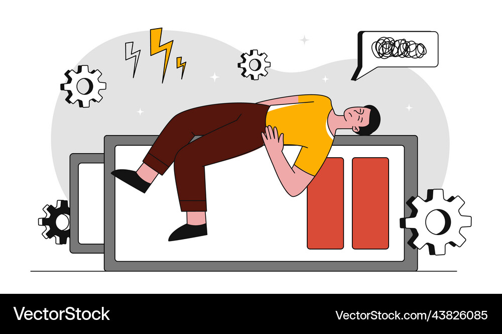 Concept of tiredness Royalty Free Vector Image