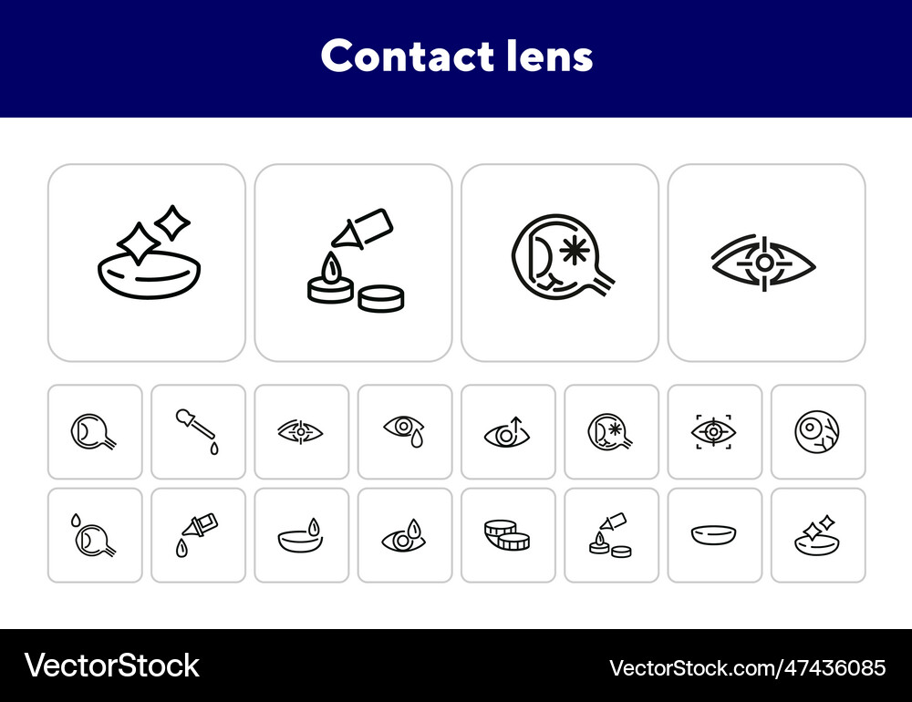 Contact lens icons Royalty Free Vector Image - VectorStock