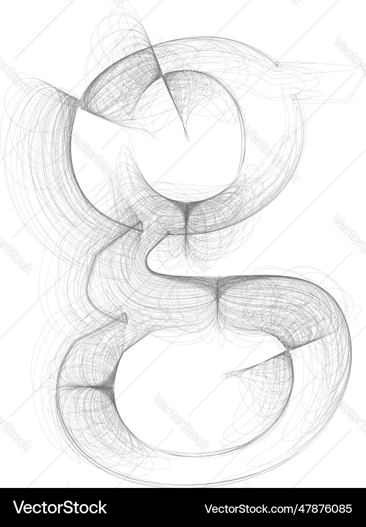 Doodle digital drawn sketch letter g Royalty Free Vector