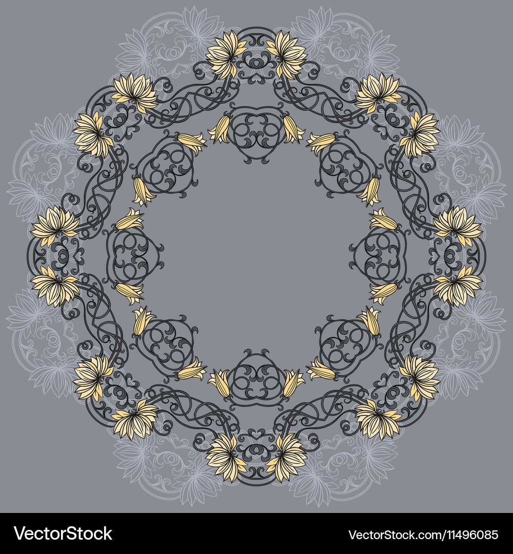Frame with lilies and place for text Royalty Free Vector
