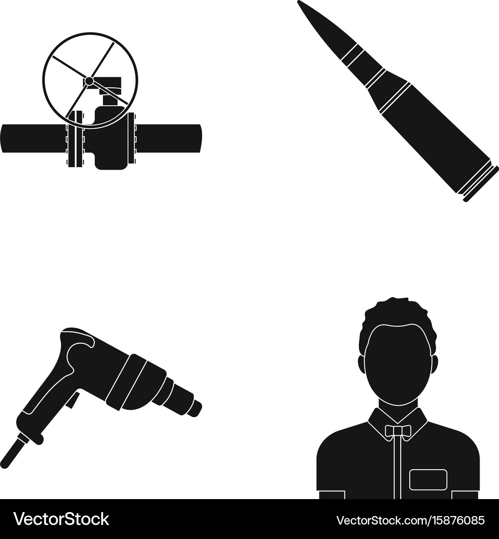 Gate valve chuck and other web icon in black Vector Image