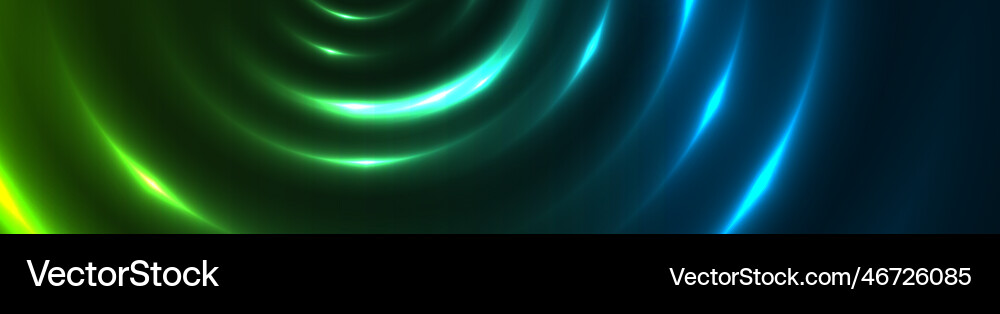 Green and blue neon glowing smooth circles Vector Image