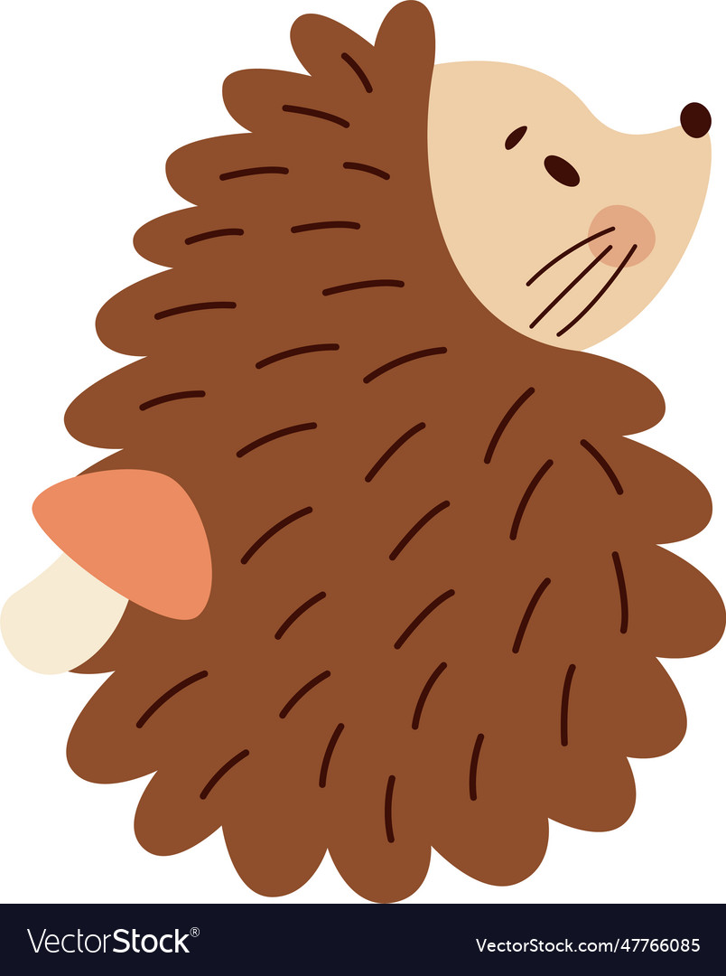 Hedgehog with mushroom Royalty Free Vector Image