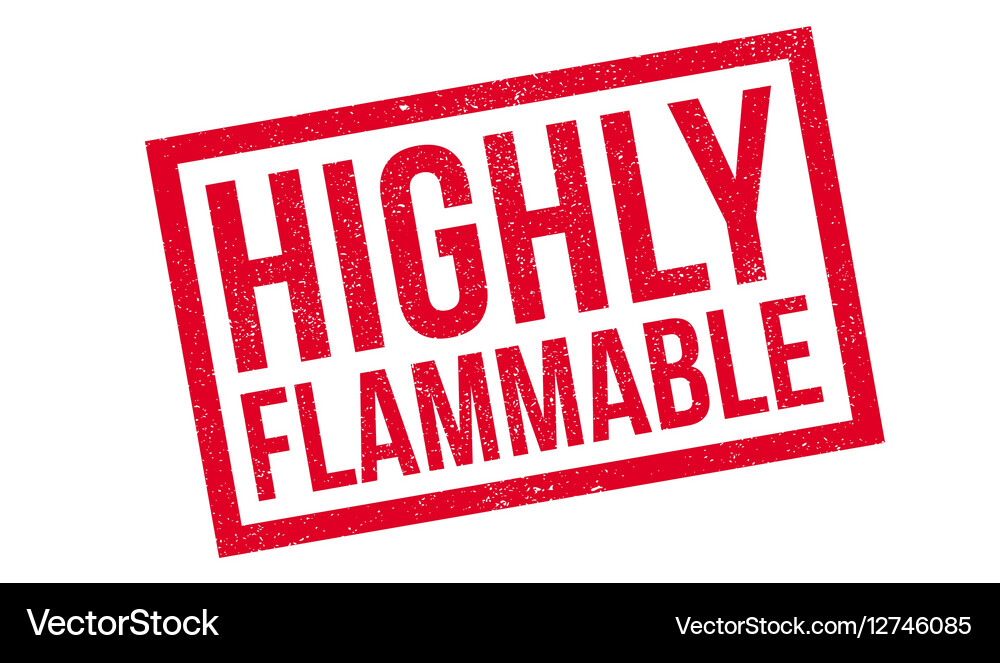 Highly flammable rubber stamp Royalty Free Vector Image