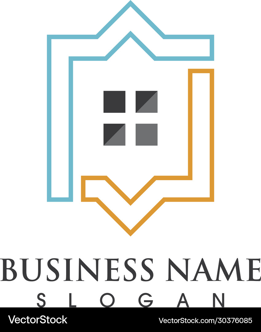 Home logo and symbol line Royalty Free Vector Image