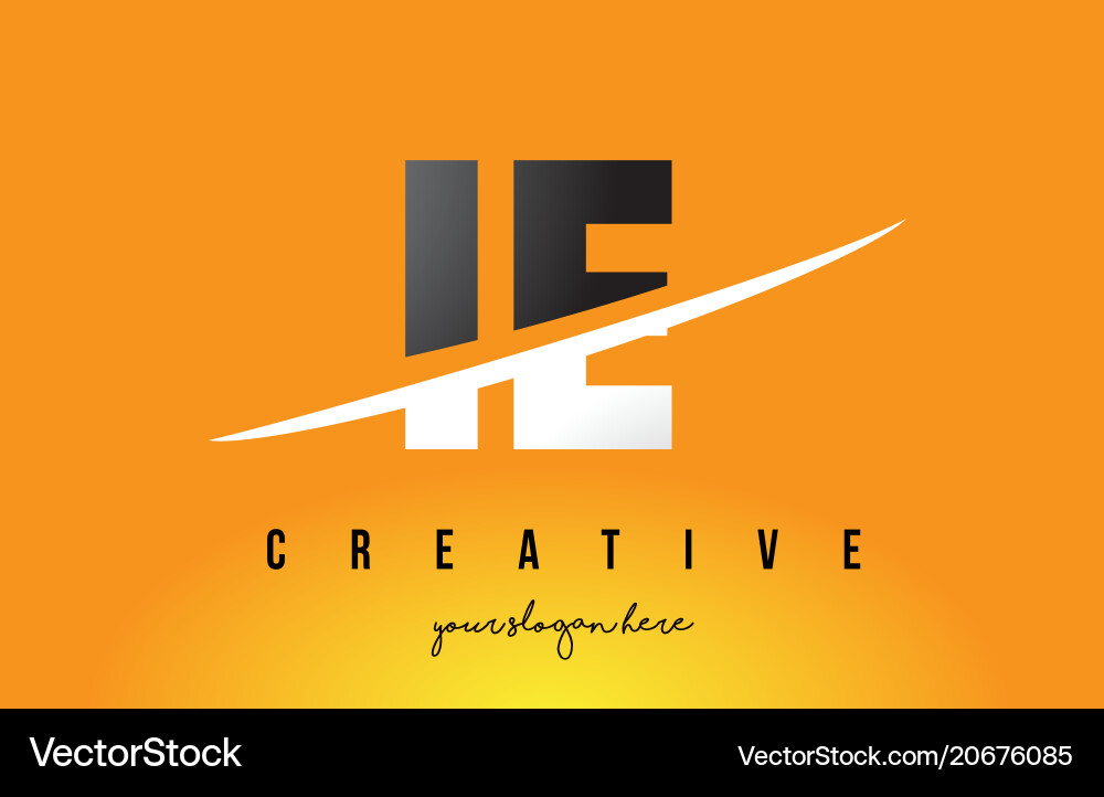 Ie i e letter modern logo design with yellow Vector Image