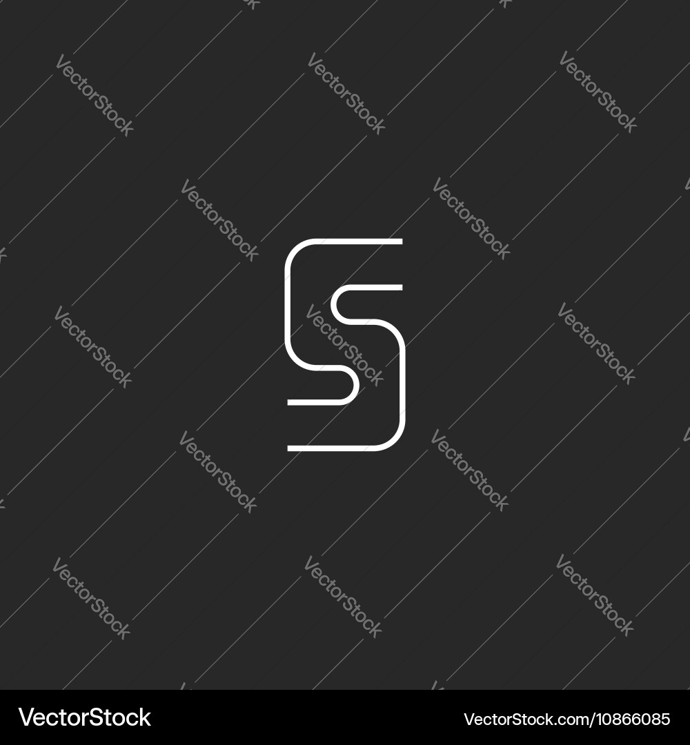 Letter S logo mockup curve geometric shape design Vector Image